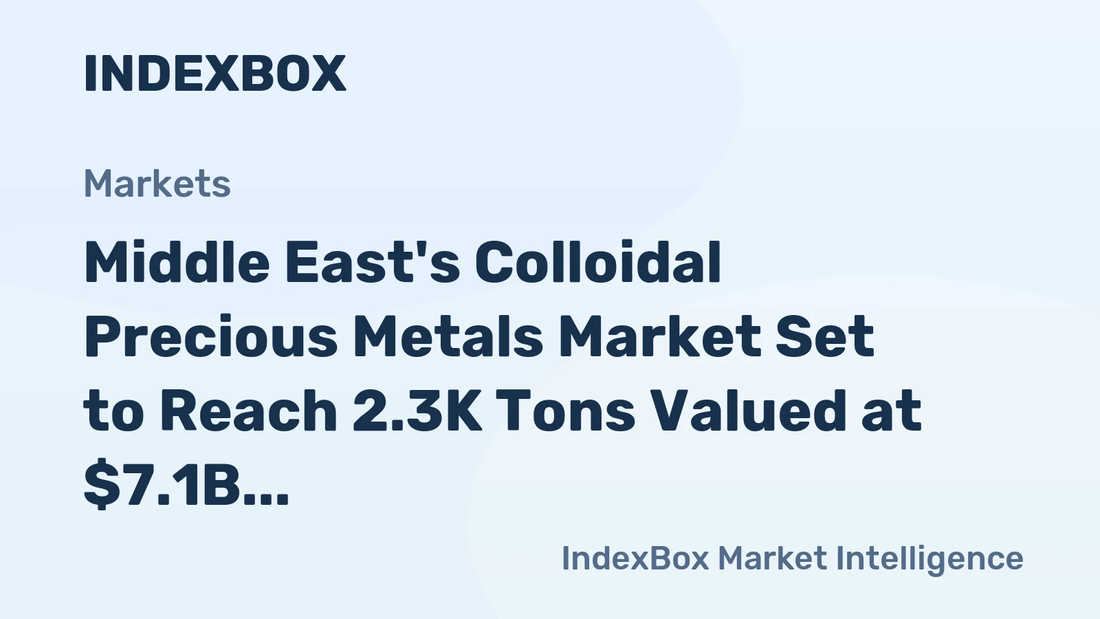 Middle East's Colloidal Precious Metals Market Set to Reach 2.3K Tons Valued at $7.1B by 2035