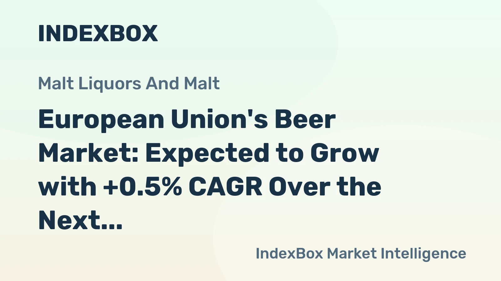 European Union's Beer Market: Expected to Grow with +0.5% CAGR Over the Next Decade