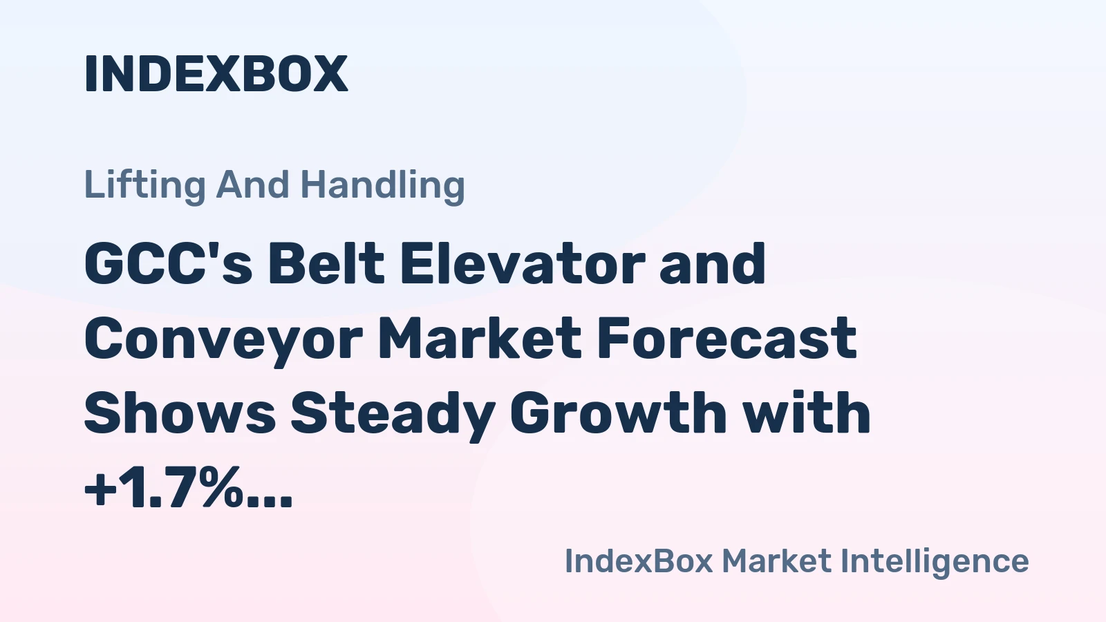 GCC's Belt Elevator and Conveyor Market Forecast Shows Steady Growth with +1.7% Value CAGR