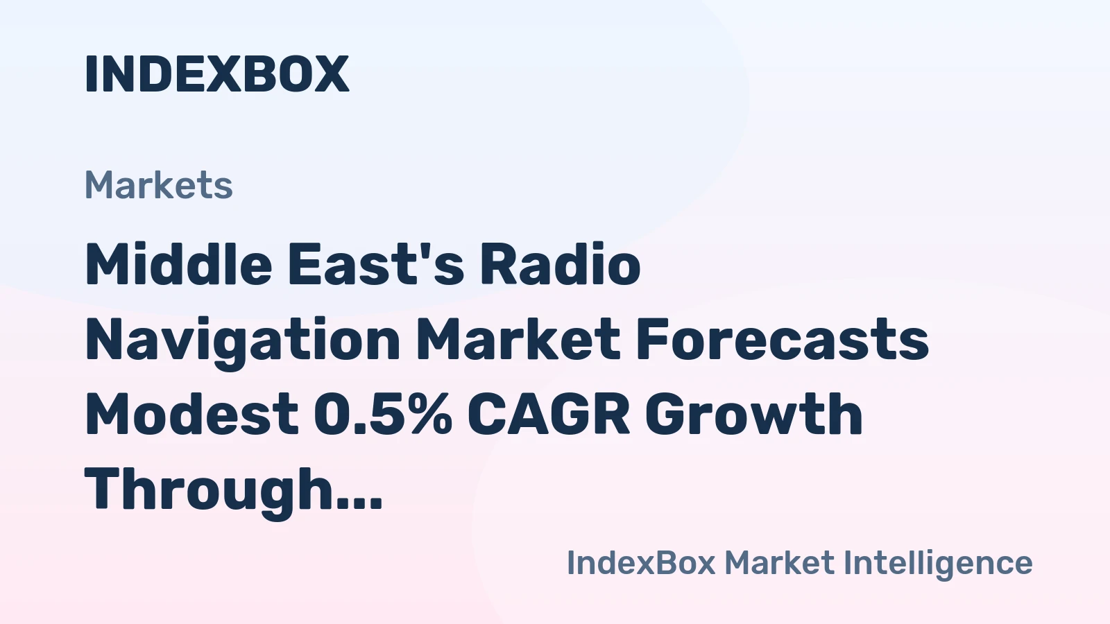 Middle East's Radio Navigation Market Forecasts Modest 0.5% CAGR Growth Through 2035