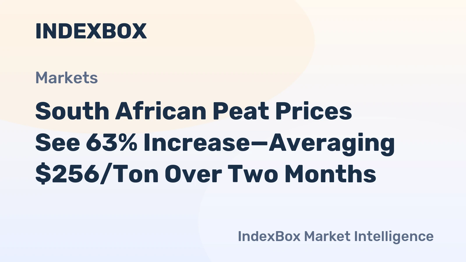 South African Peat Prices See 63% Increase—Averaging $256/Ton Over Two Months