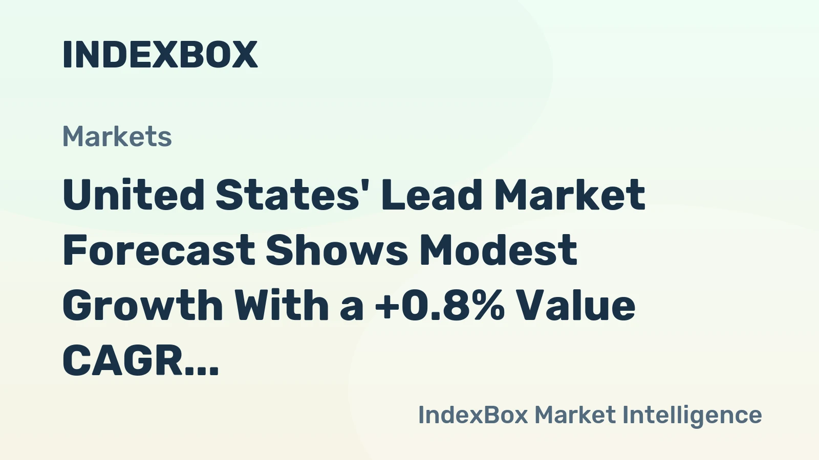 United States' Lead Market Forecast Shows Modest Growth With a +0.8% Value CAGR Through 2035