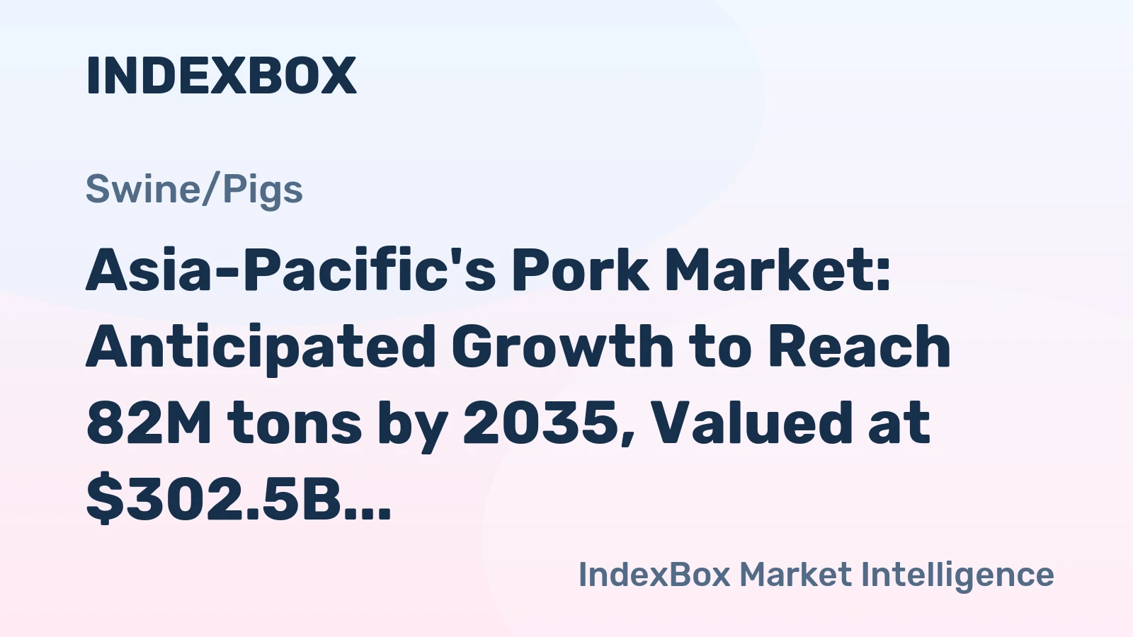 Asia-Pacific's Pork Market: Anticipated Growth to Reach 82M tons by 2035, Valued at $302.5B