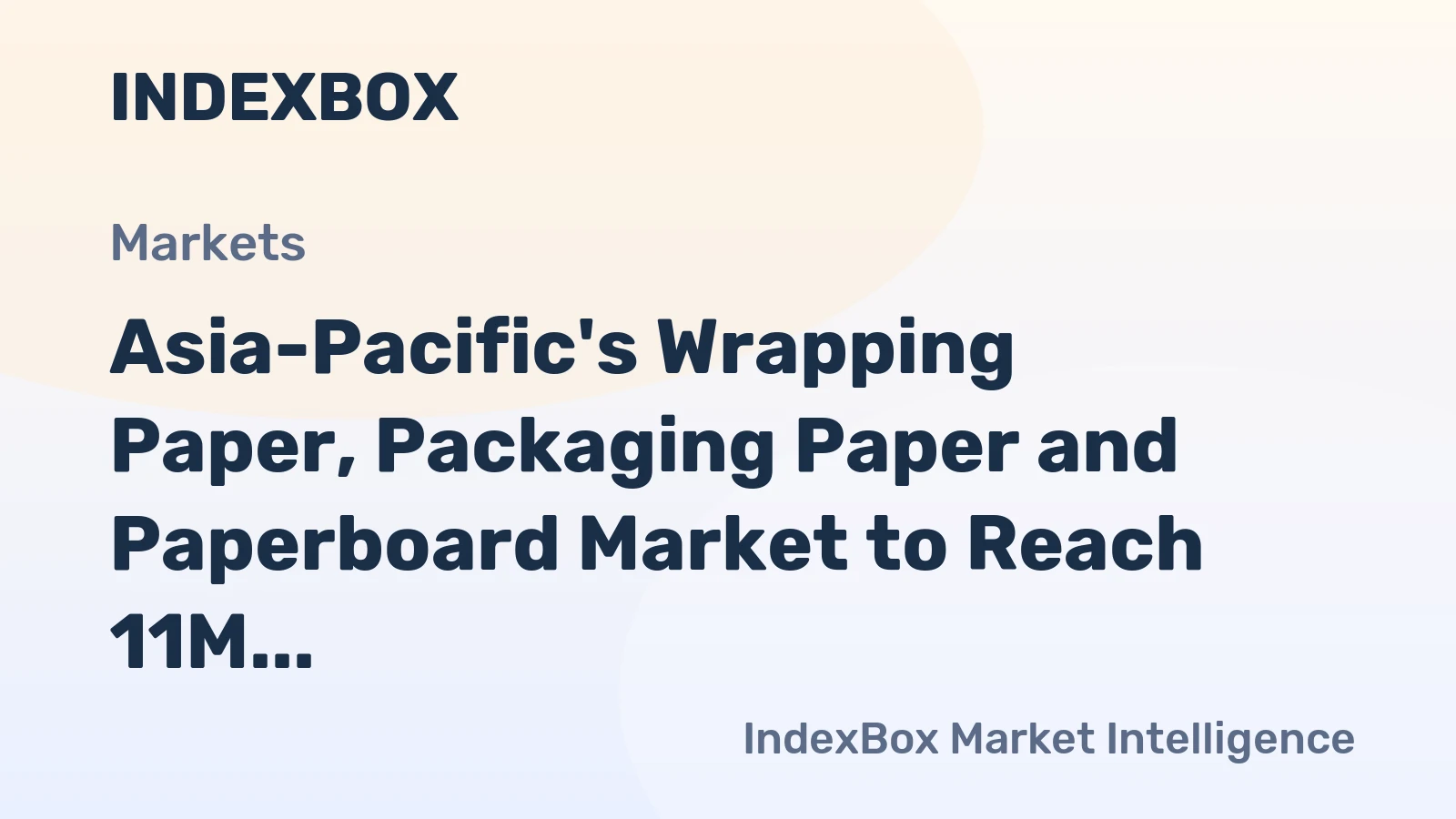 Asia-Pacific's Wrapping Paper, Packaging Paper and Paperboard Market to Reach 11M Tons and $15.8B by 2035