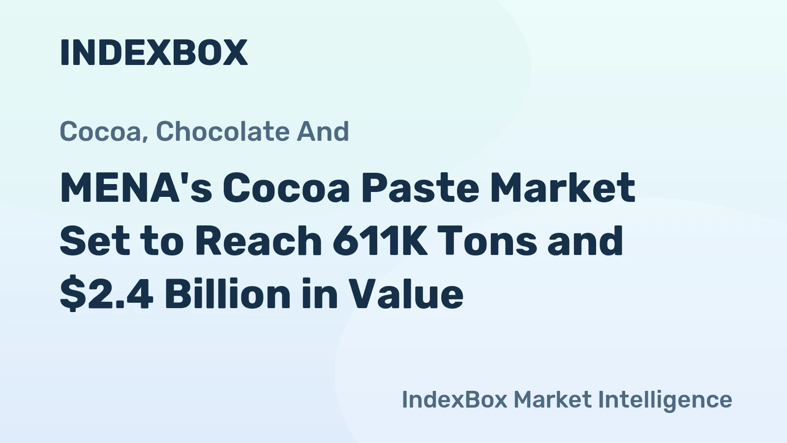 MENA's Cocoa Paste Market Set to Reach 611K Tons and $2.4 Billion in Value
