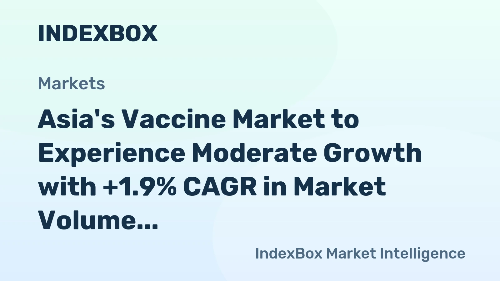 Asia's Vaccine Market to Experience Moderate Growth with +1.9% CAGR in Market Volume