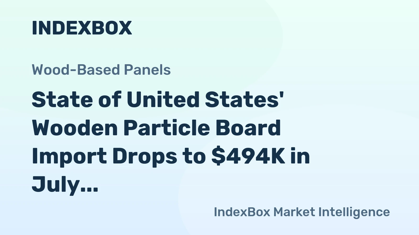 State of United States' Wooden Particle Board Import Drops to $494K in July 2023