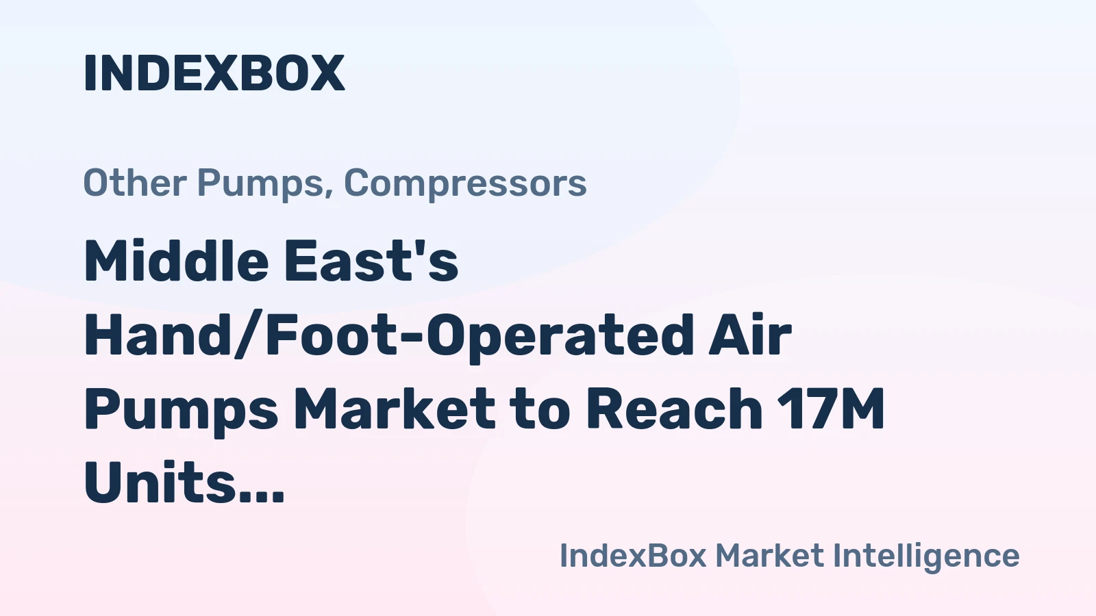 Middle East's Hand/Foot-Operated Air Pumps Market to Reach 17M Units and $264M by 2035