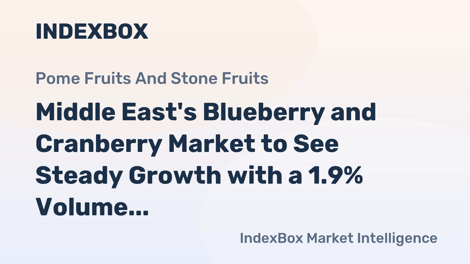Middle East's Blueberry and Cranberry Market to See Steady Growth with a 1.9% Volume CAGR