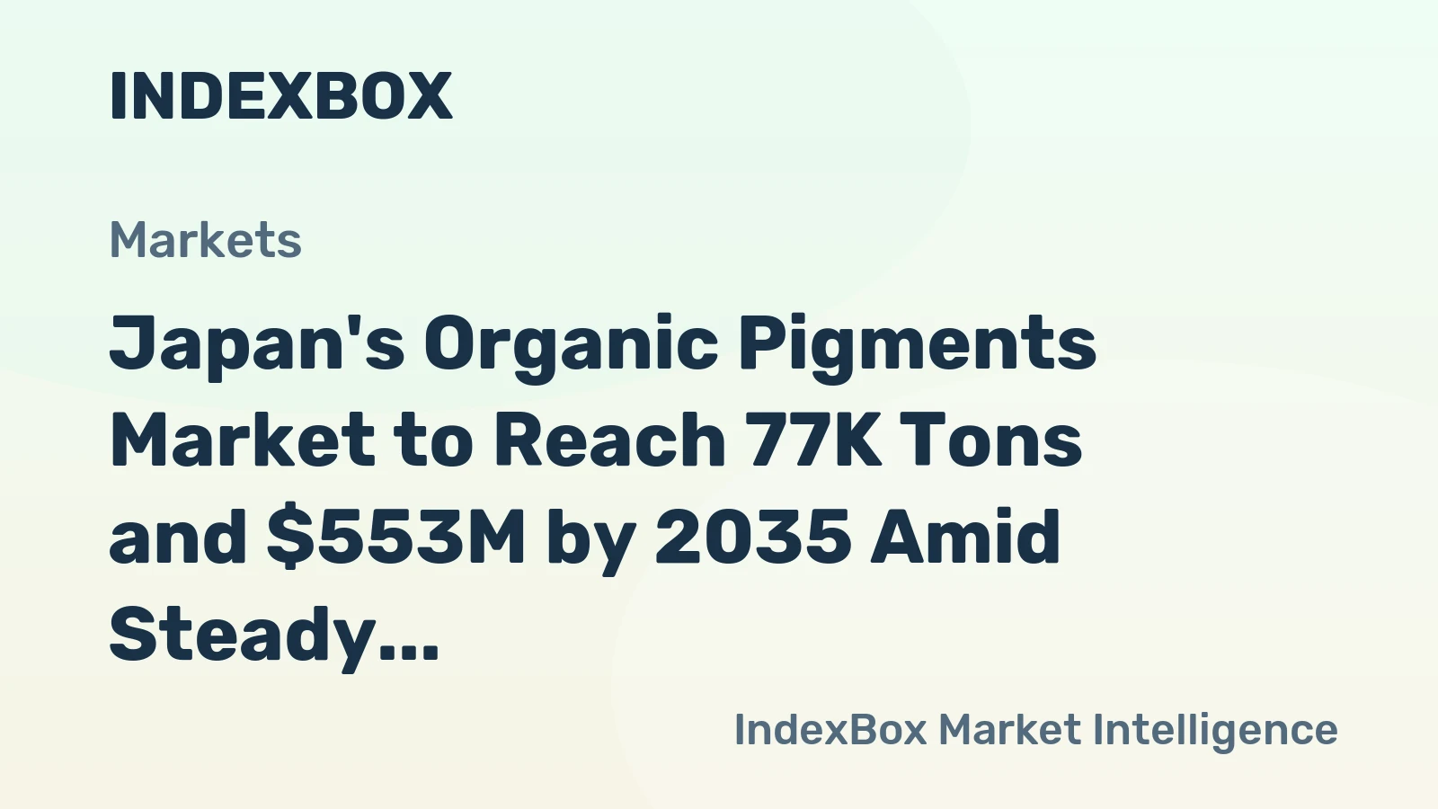 Japan's Organic Pigments Market to Reach 77K Tons and $553M by 2035 Amid Steady Growth