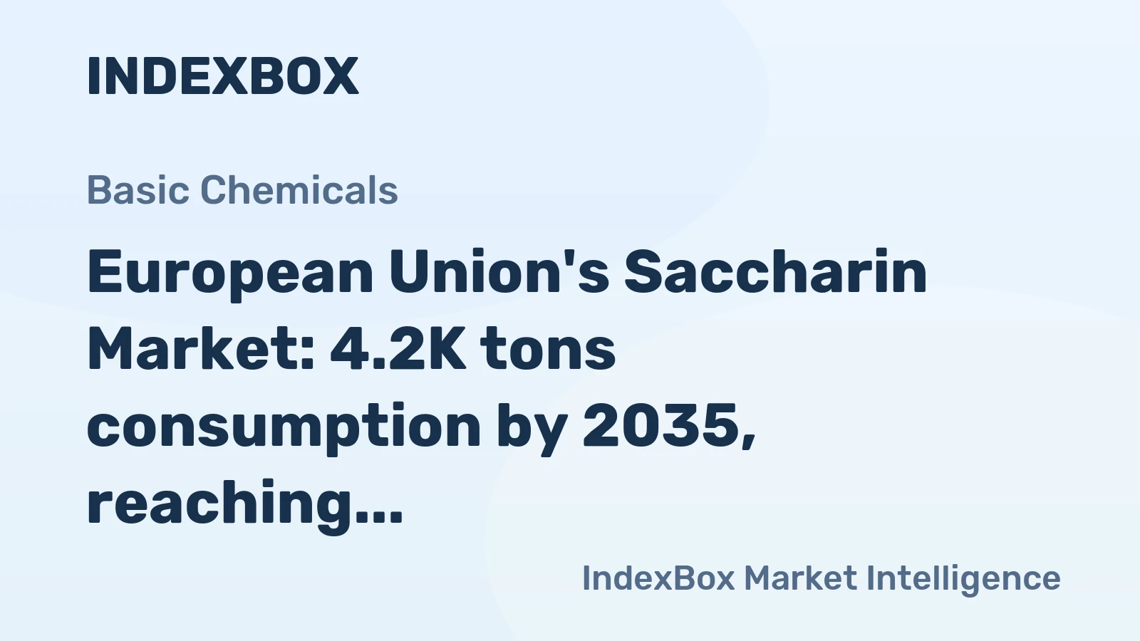 European Union's Saccharin Market: 4.2K tons consumption by 2035, reaching $37M in value.