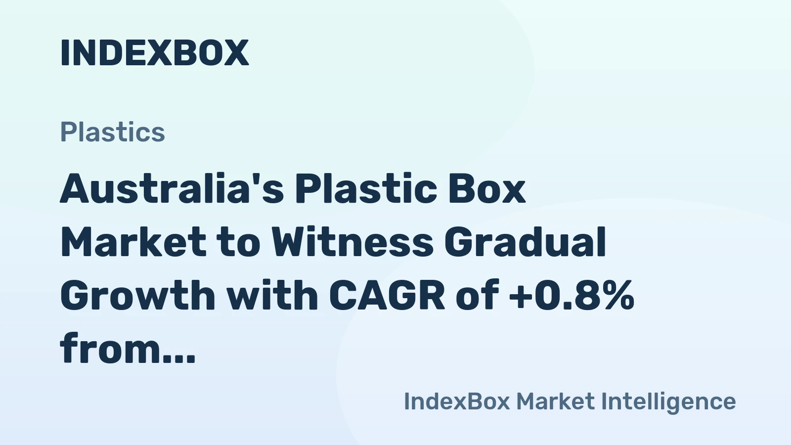 Australia's Plastic Box Market to Witness Gradual Growth with CAGR of +0.8% from 2024-2035