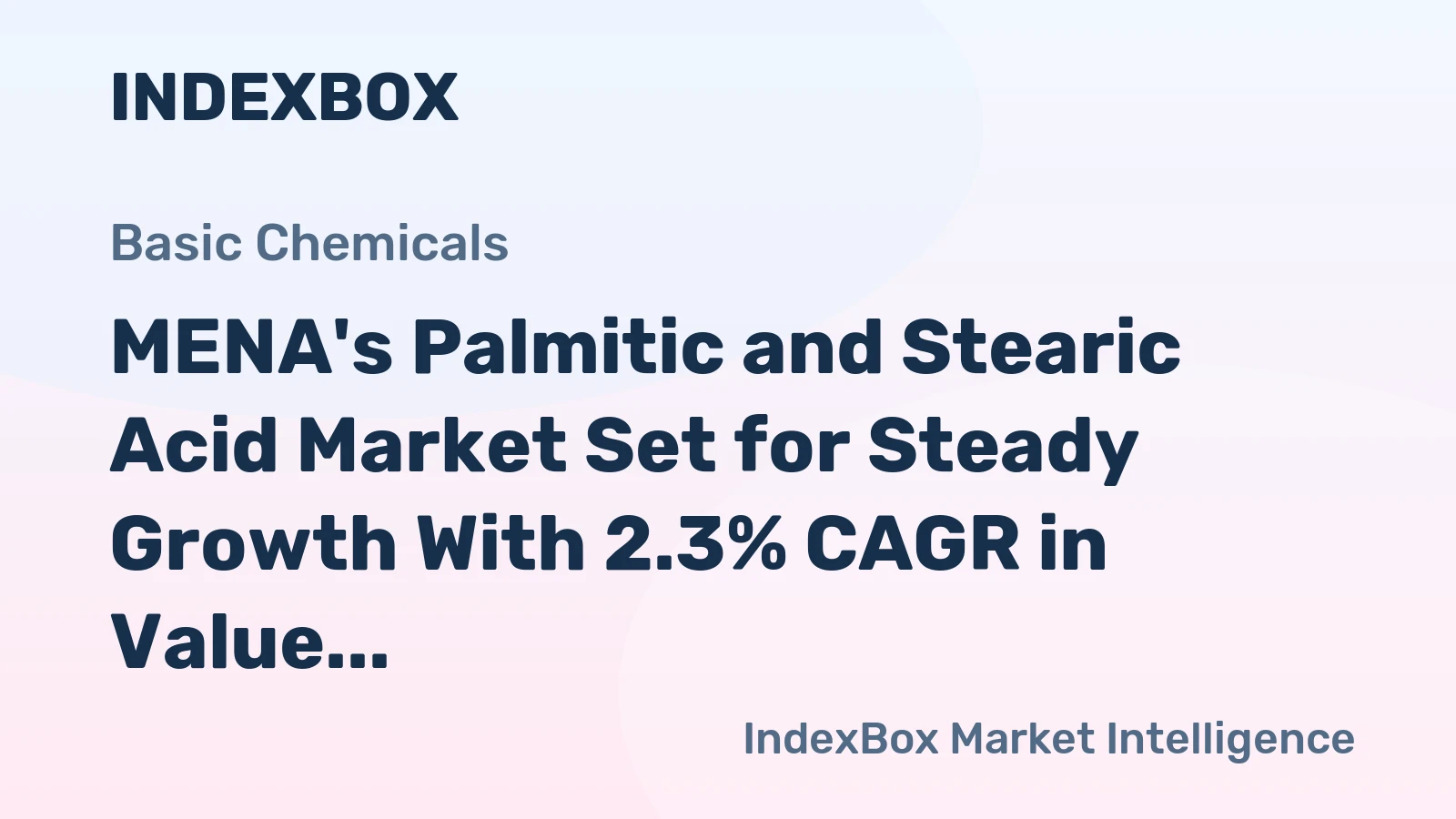 MENA's Palmitic and Stearic Acid Market Set for Steady Growth With 2.3% CAGR in Value