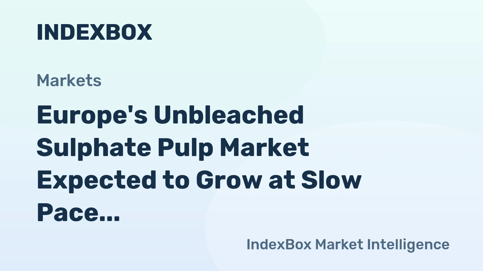 Europe's Unbleached Sulphate Pulp Market Expected to Grow at Slow Pace with +0.1% CAGR