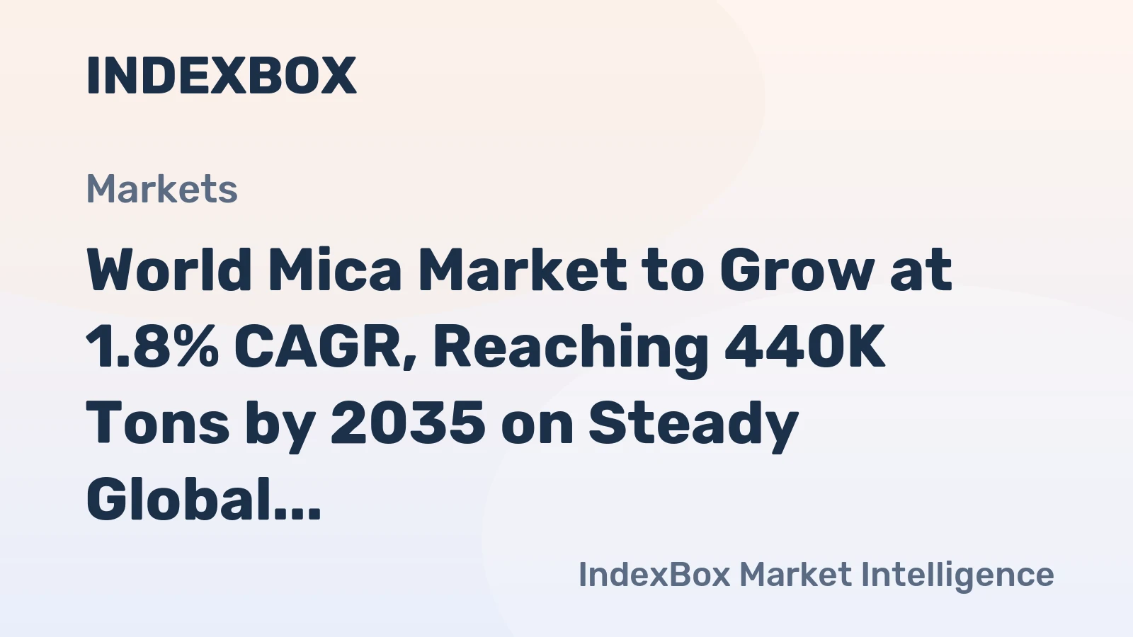 World Mica Market to Grow at 1.8% CAGR, Reaching 440K Tons by 2035 on Steady Global Demand