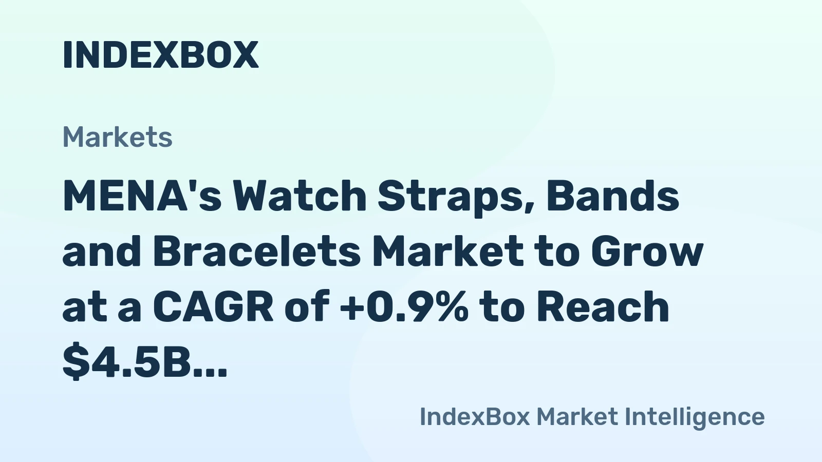 MENA's Watch Straps, Bands and Bracelets Market to Grow at a CAGR of +0.9% to Reach $4.5B by 2035