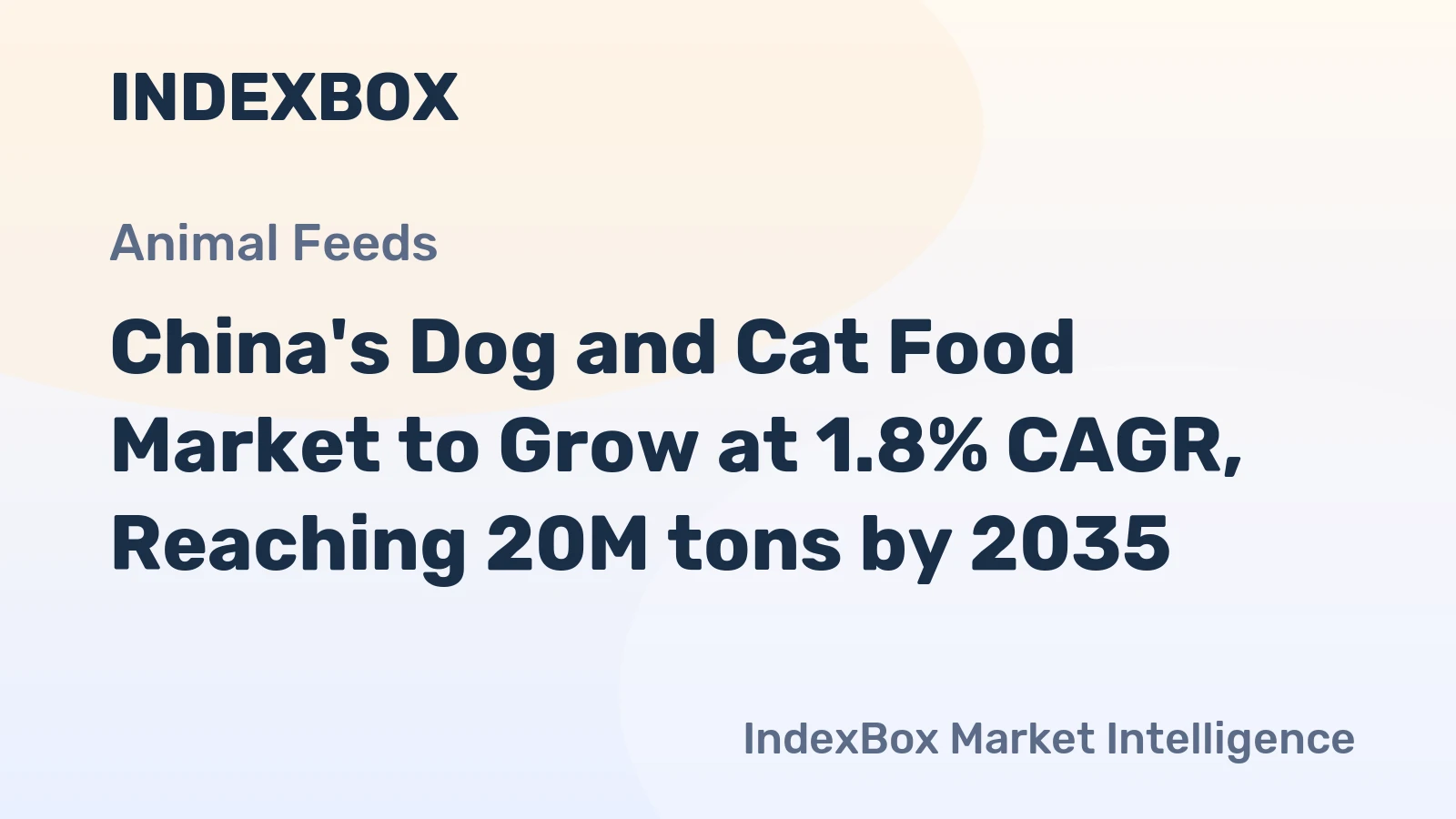China's Dog and Cat Food Market to Grow at 1.8% CAGR, Reaching 20M tons by 2035