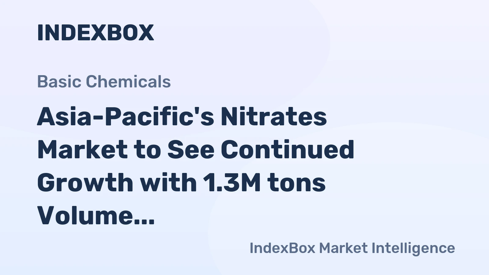 Asia-Pacific's Nitrates Market to See Continued Growth with 1.3M tons Volume and $1.5B Value by 2035