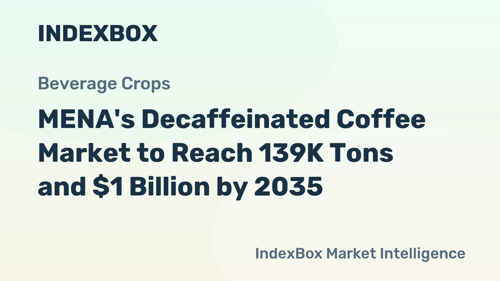 MENA's Decaffeinated Coffee Market to Reach 139K Tons and $1 Billion by 2035