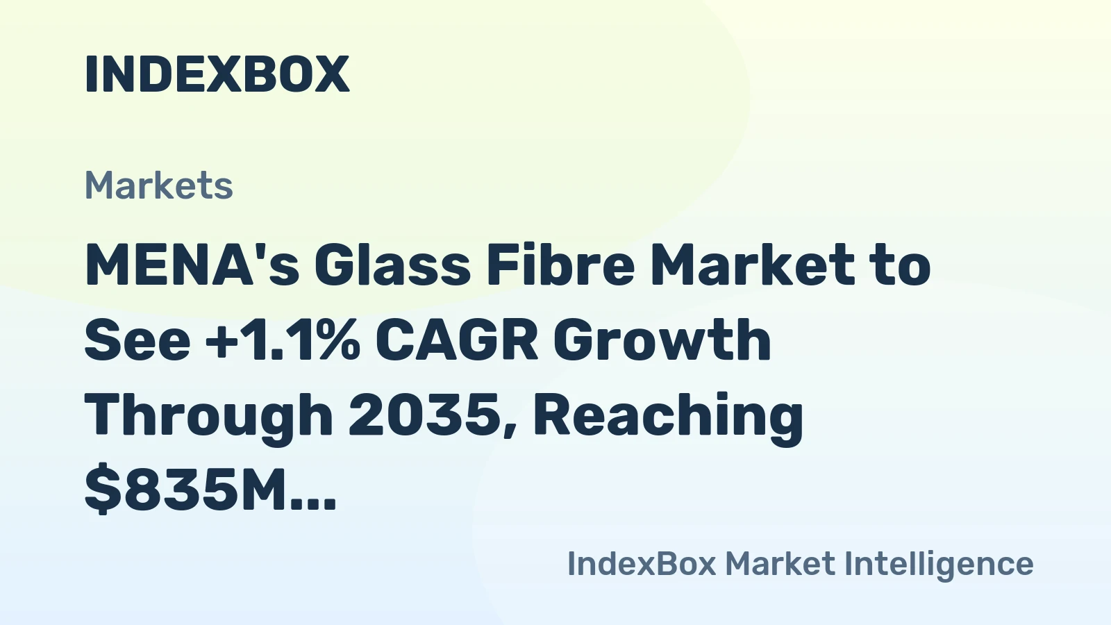 MENA's Glass Fibre Market to See +1.1% CAGR Growth Through 2035, Reaching $835M