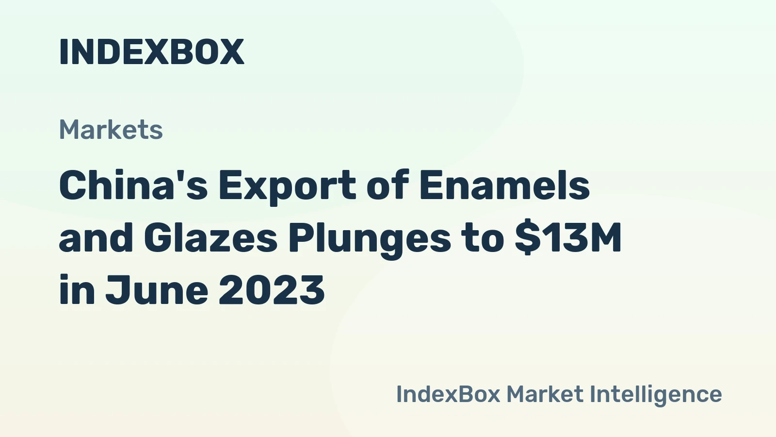 China's Export of Enamels and Glazes Plunges to $13M in June 2023