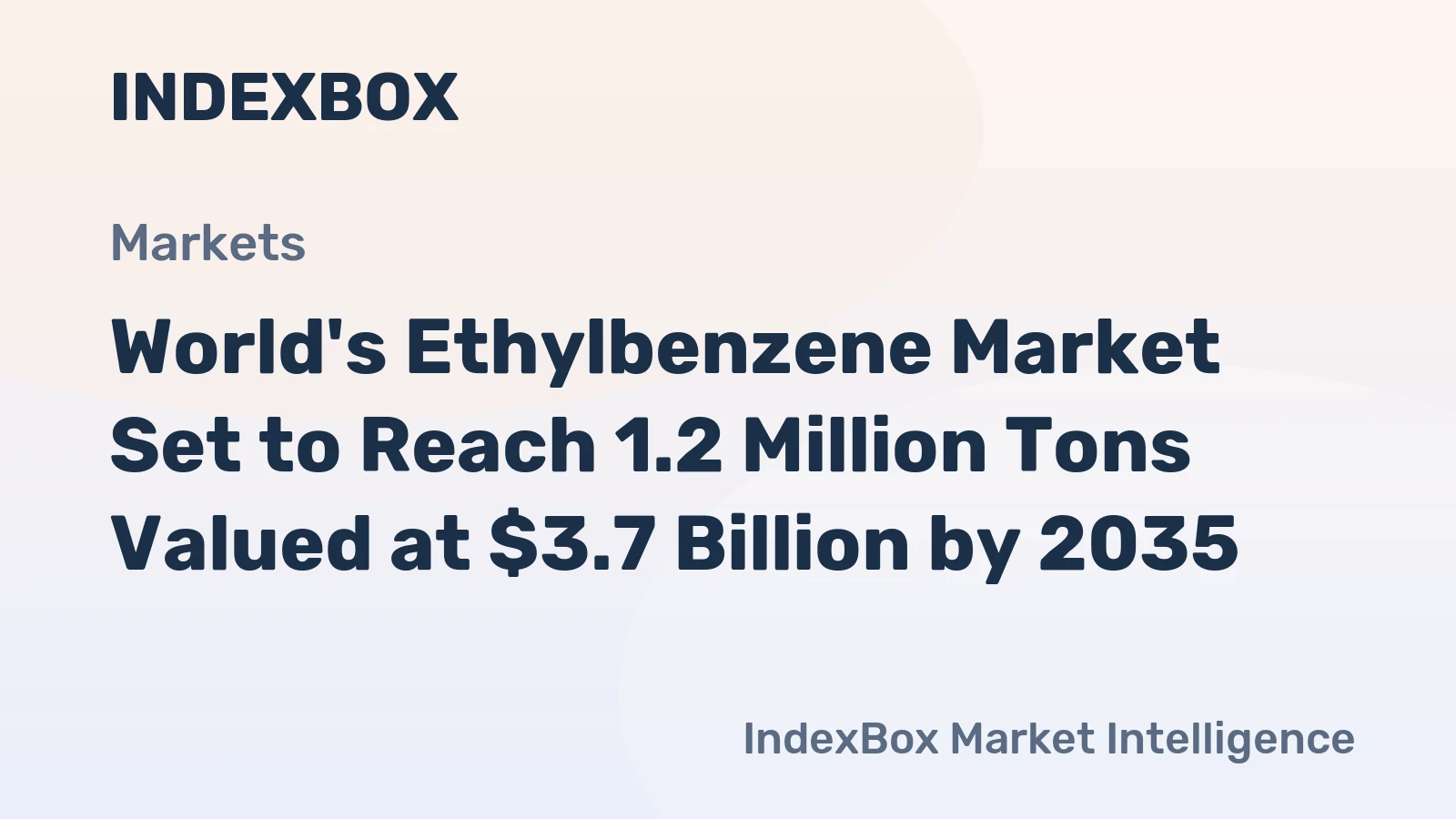 World's Ethylbenzene Market Set to Reach 1.2 Million Tons Valued at $3.7 Billion by 2035