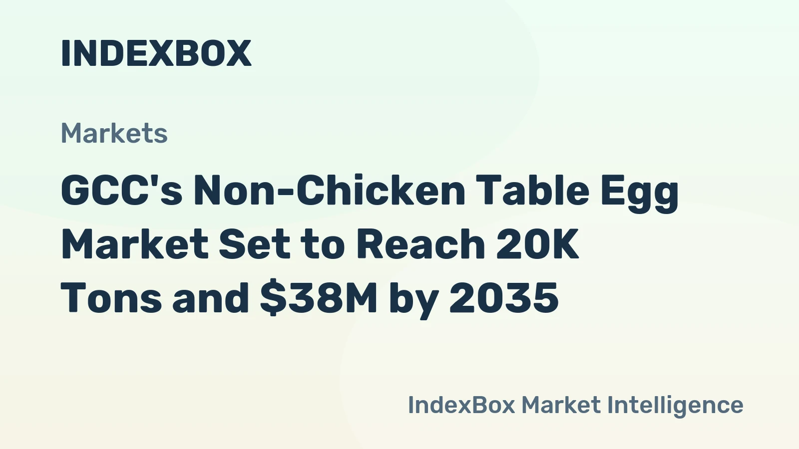 GCC's Non-Chicken Table Egg Market Set to Reach 20K Tons and $38M by 2035