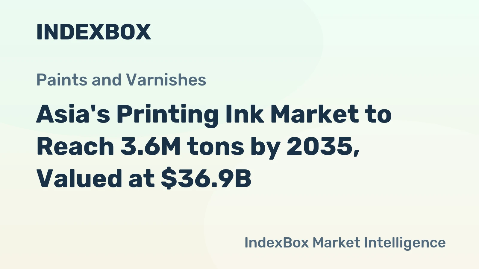 Asia's Printing Ink Market to Reach 3.6M tons by 2035, Valued at $36.9B