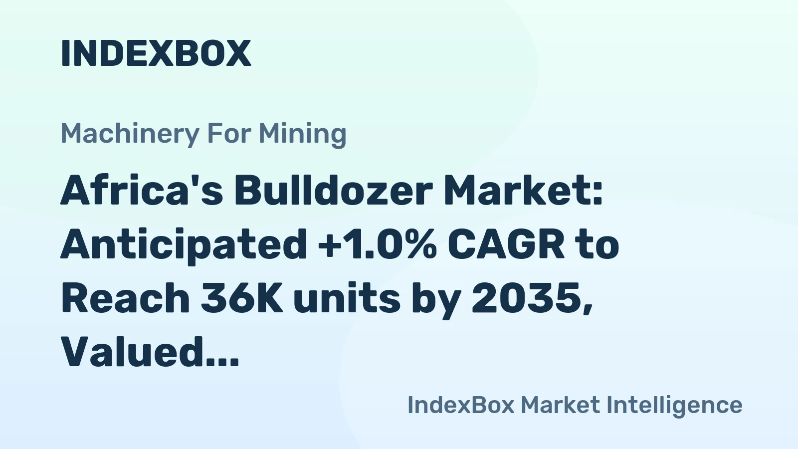 Africa's Bulldozer Market: Anticipated +1.0% CAGR to Reach 36K units by 2035, Valued at $6.2B