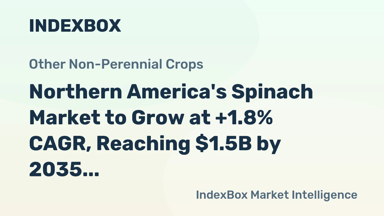Northern America's Spinach Market to Grow at +1.8% CAGR, Reaching $1.5B by 2035