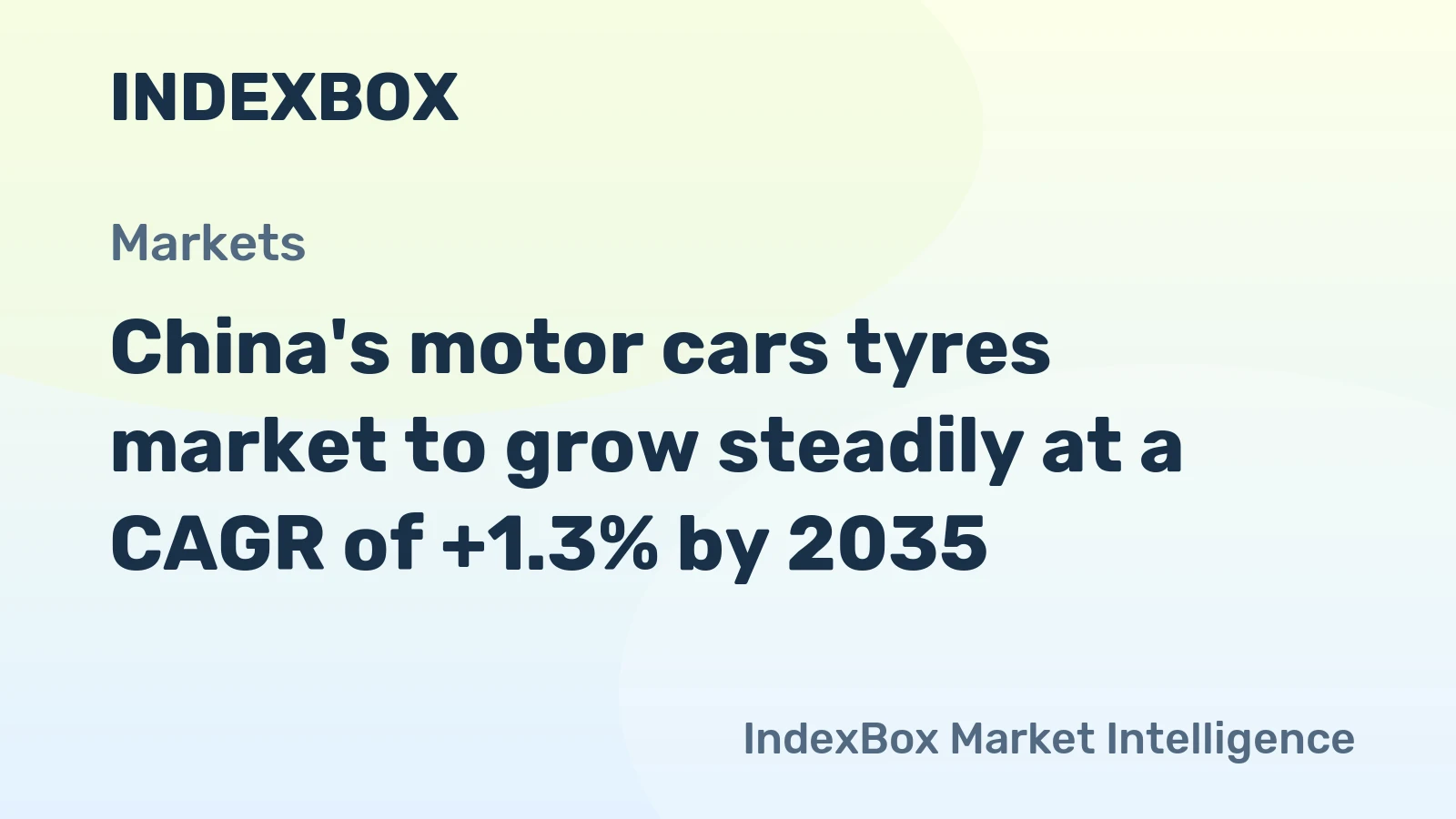 China's motor cars tyres market to grow steadily at a CAGR of +1.3% by 2035