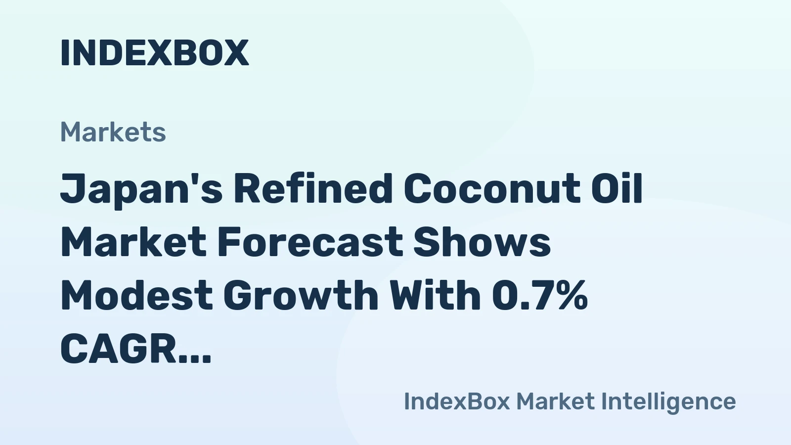 Japan's Refined Coconut Oil Market Forecast Shows Modest Growth With 0.7% CAGR Through 2035