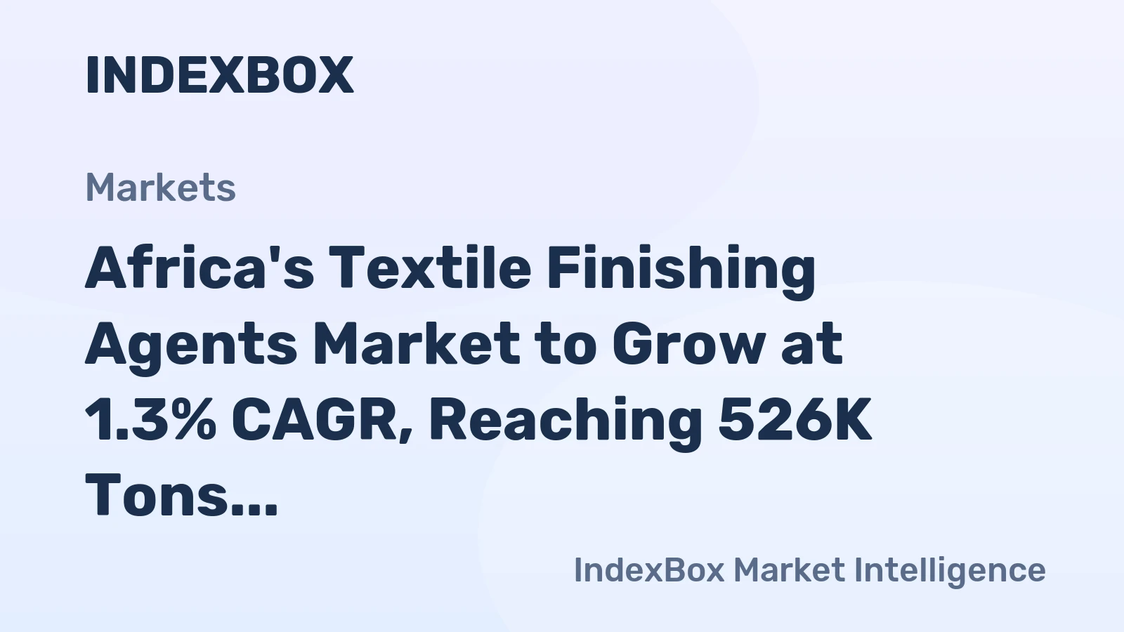 Africa's Textile Finishing Agents Market to Grow at 1.3% CAGR, Reaching 526K Tons by 2035