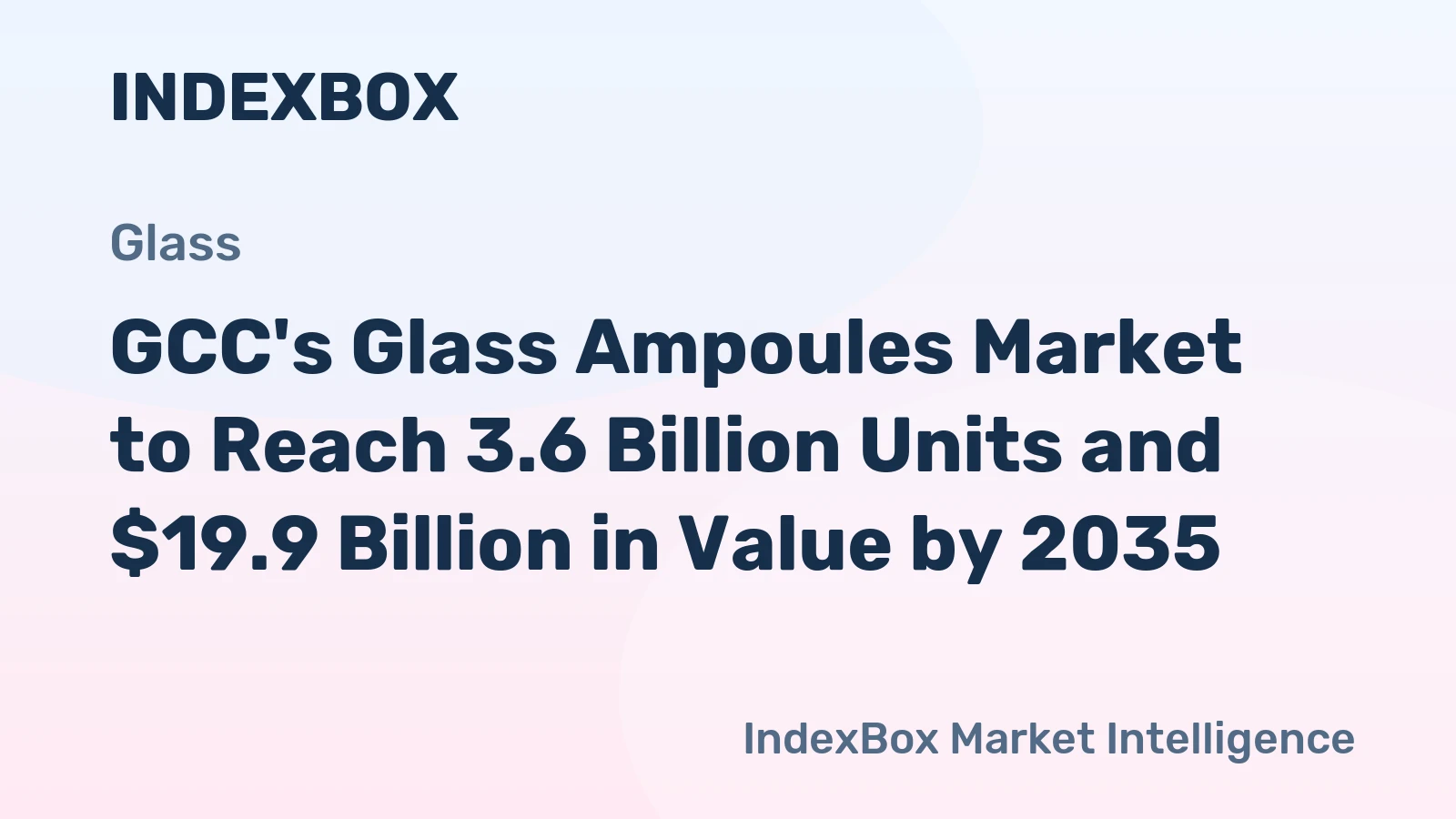 GCC's Glass Ampoules Market to Reach 3.6 Billion Units and $19.9 Billion in Value by 2035