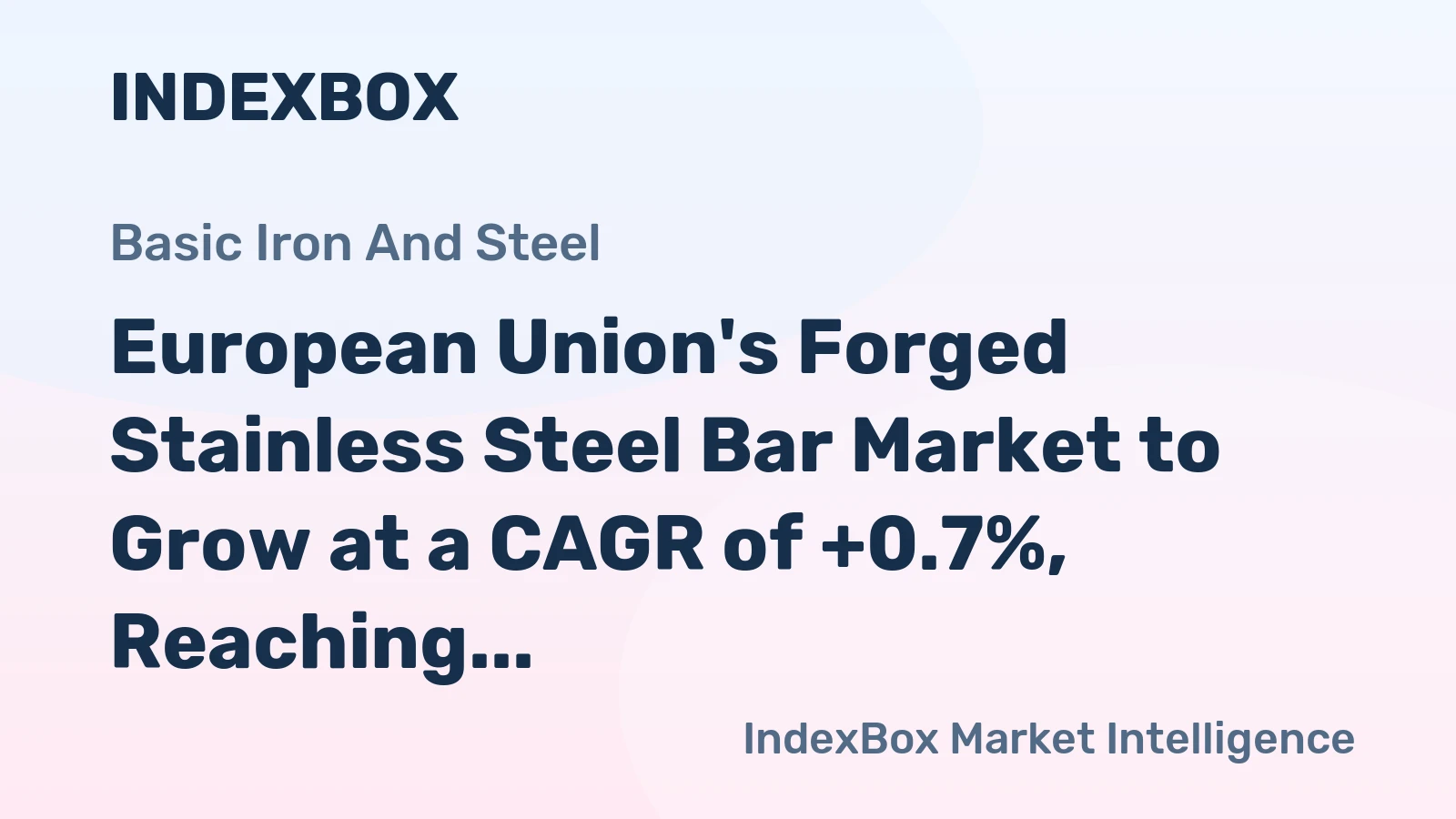 European Union's Forged Stainless Steel Bar Market to Grow at a CAGR of +0.7%, Reaching $4.1B by 2035