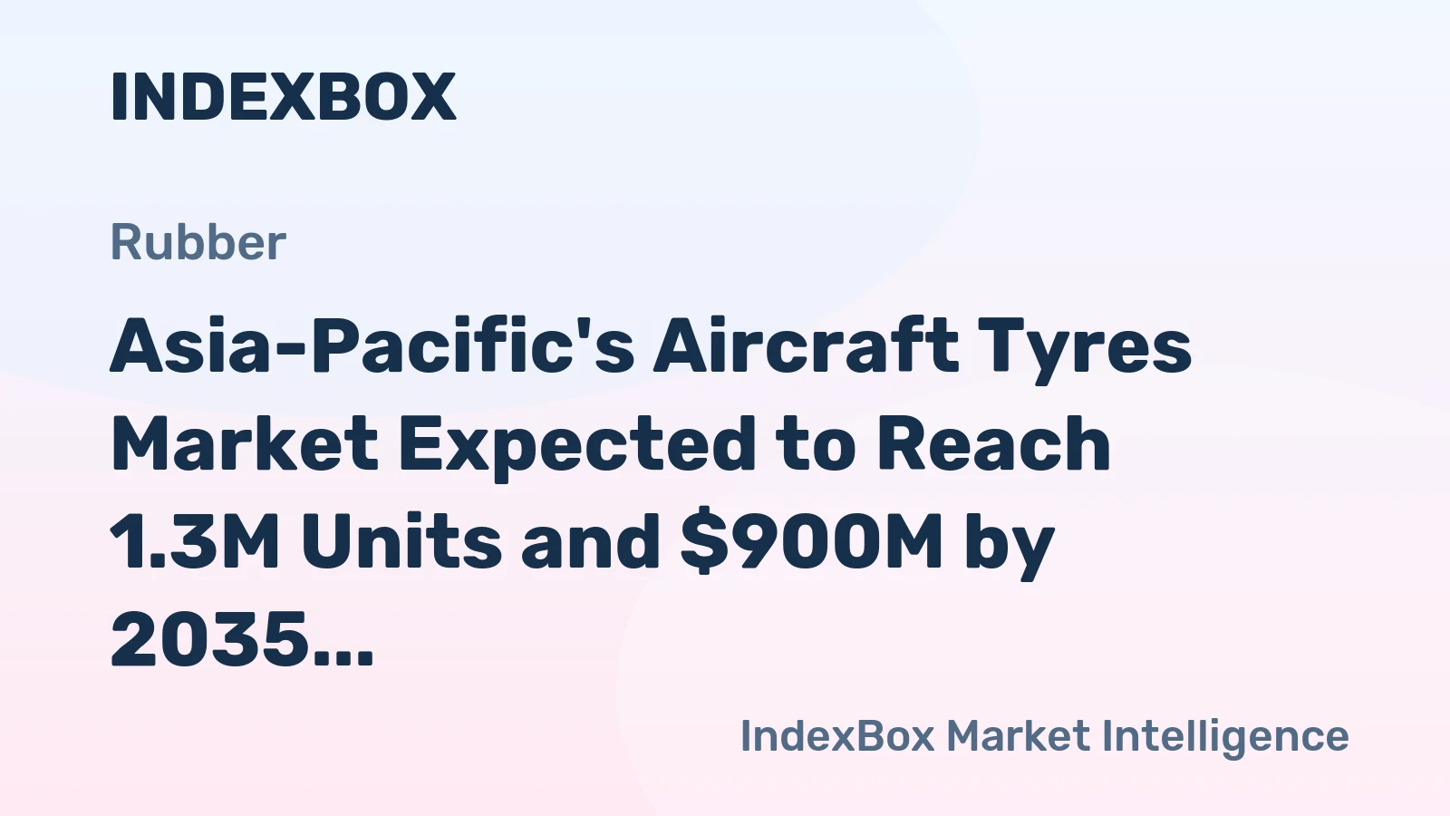 Asia-Pacific's Aircraft Tyres Market Expected to Reach 1.3M Units and $900M by 2035