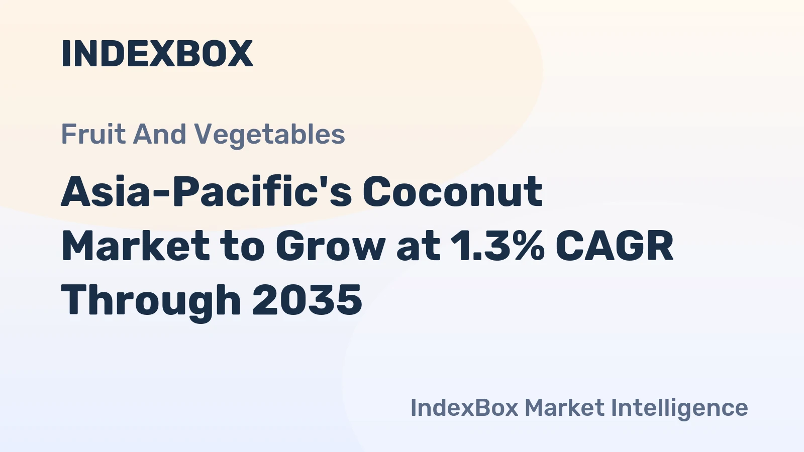 Asia-Pacific's Coconut Market to Grow at 1.3% CAGR Through 2035