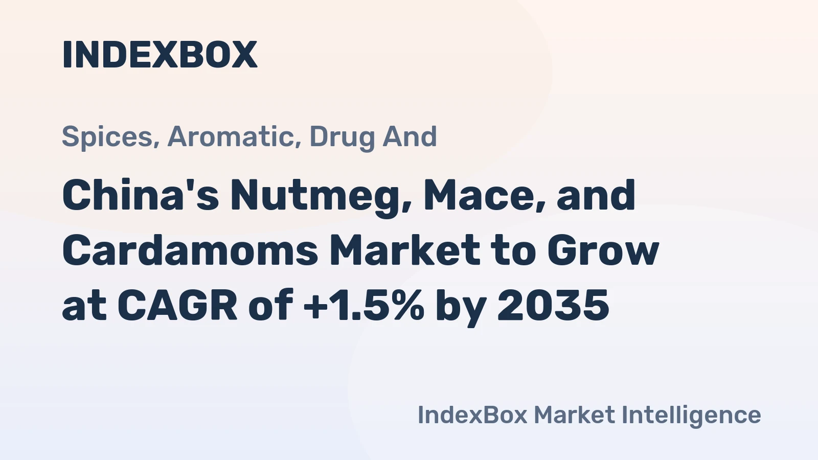 China's Nutmeg, Mace, and Cardamoms Market to Grow at CAGR of +1.5% by 2035