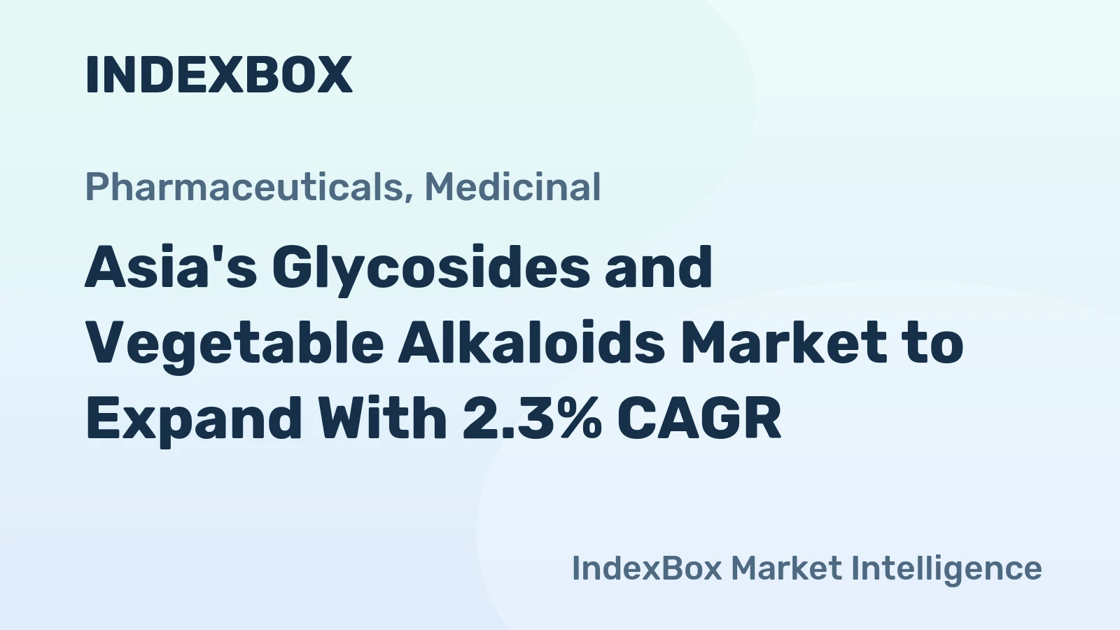 Asia's Glycosides and Vegetable Alkaloids Market to Expand With 2.3% CAGR
