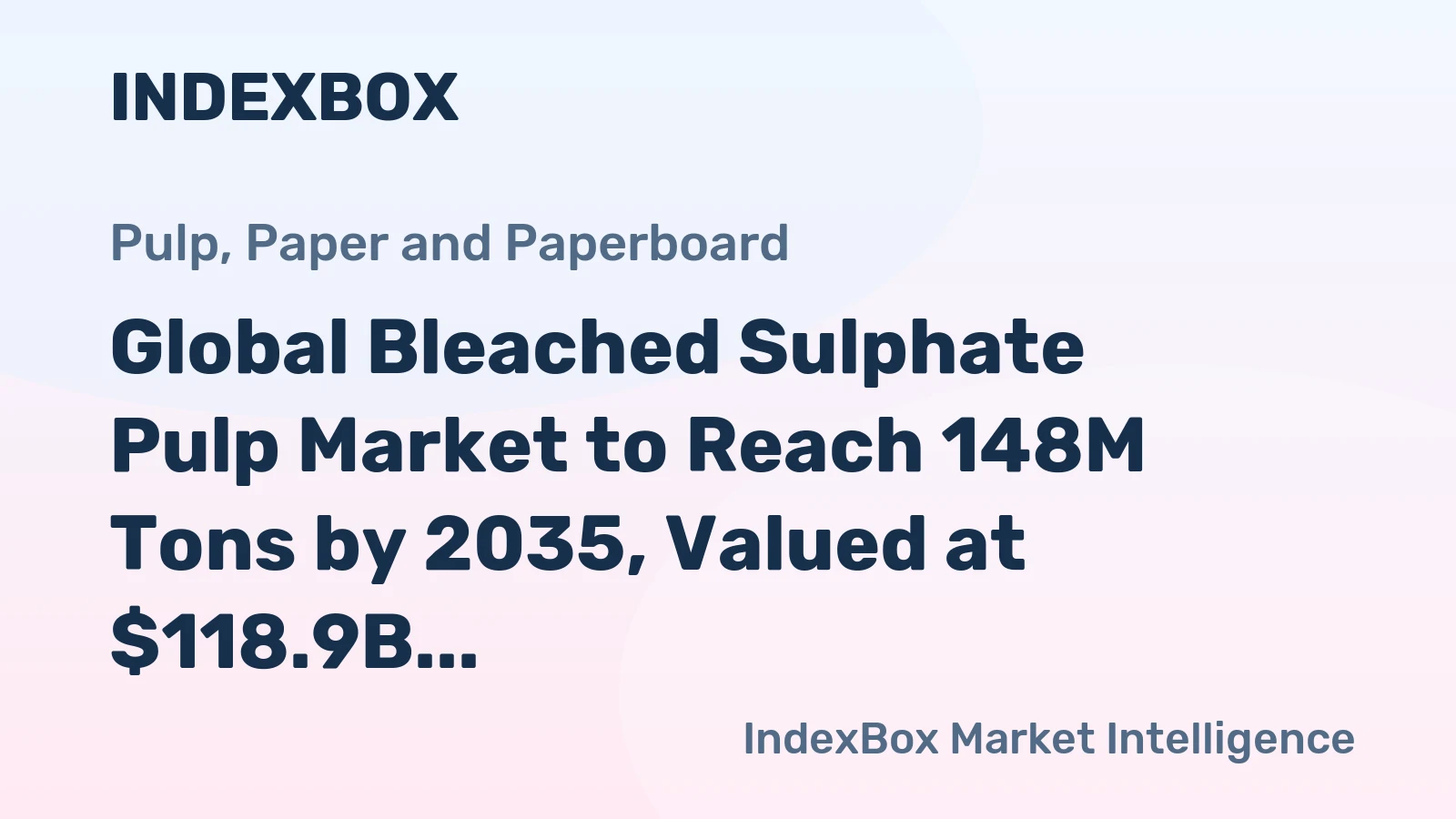 Global Bleached Sulphate Pulp Market to Reach 148M Tons by 2035, Valued at $118.9B