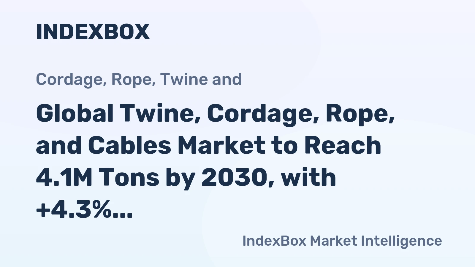 Global Twine, Cordage, Rope, and Cables Market to Reach 4.1M Tons by 2030, with +4.3% CAGR