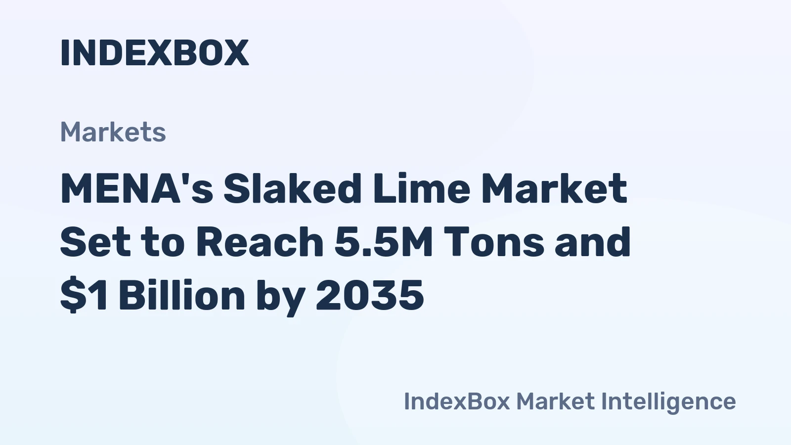 MENA's Slaked Lime Market Set to Reach 5.5M Tons and $1 Billion by 2035