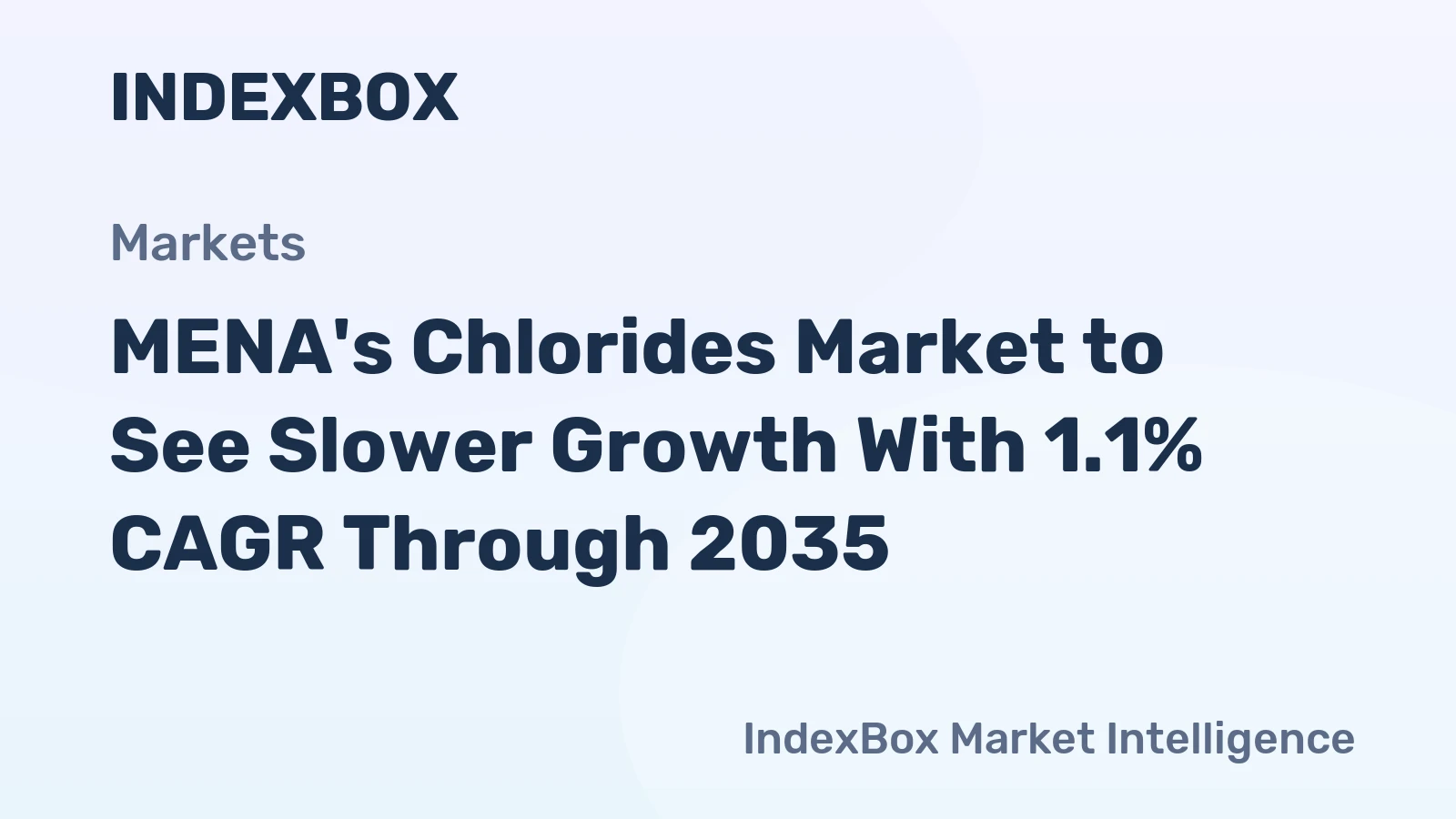 MENA's Chlorides Market to See Slower Growth With 1.1% CAGR Through 2035