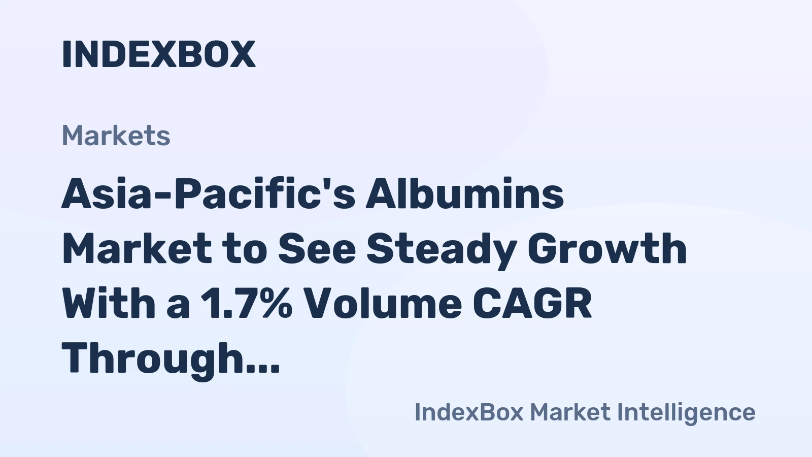 Asia-Pacific's Albumins Market to See Steady Growth With a 1.7% Volume CAGR Through 2035