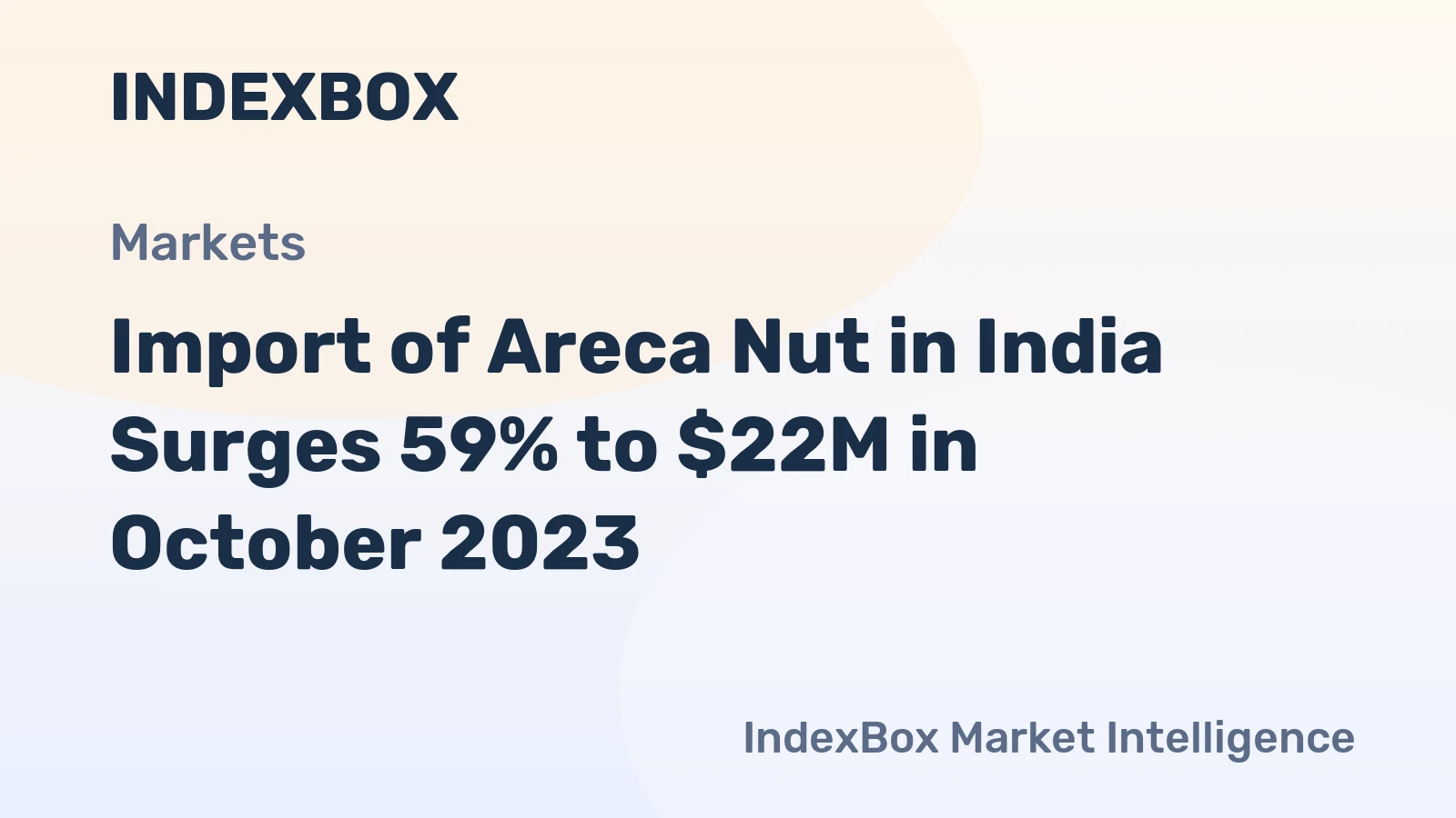 Import of Areca Nut in India Surges 59% to $22M in October 2023
