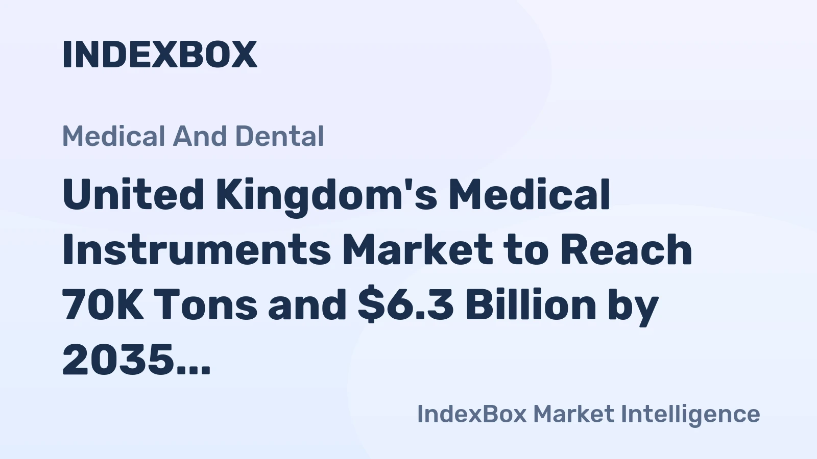 United Kingdom's Medical Instruments Market to Reach 70K Tons and $6.3 Billion by 2035