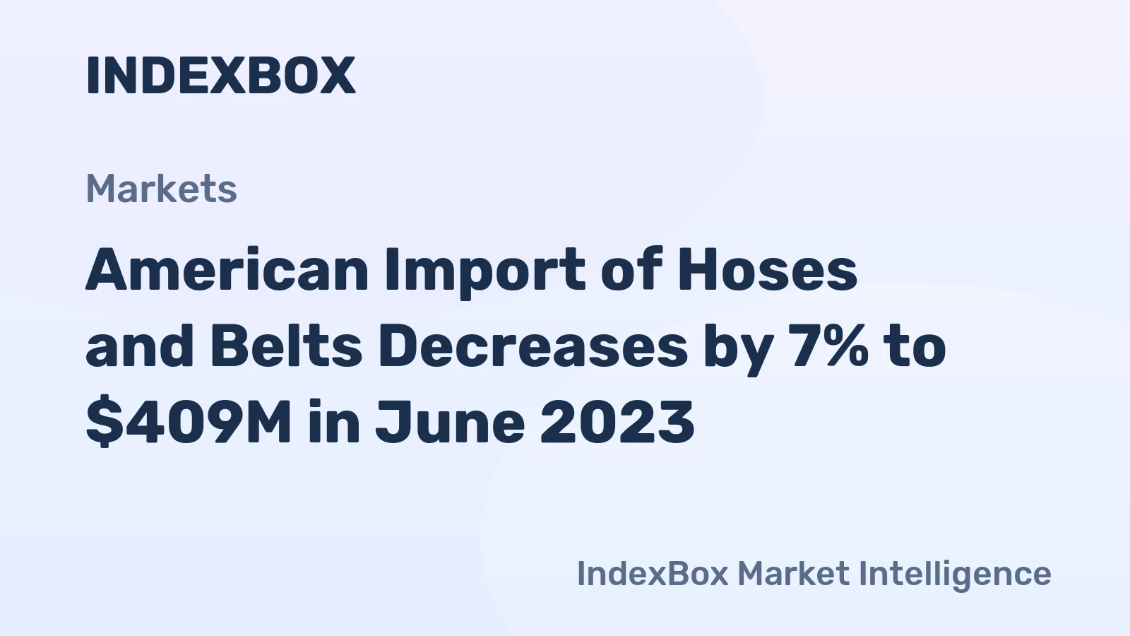 American Import of Hoses and Belts Decreases by 7% to $409M in June 2023