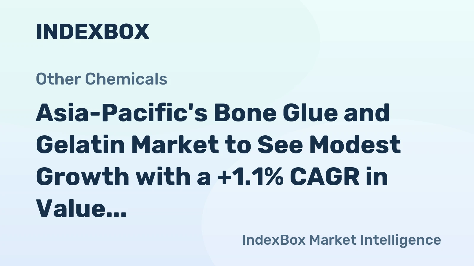 Asia-Pacific's Bone Glue and Gelatin Market to See Modest Growth with a +1.1% CAGR in Value