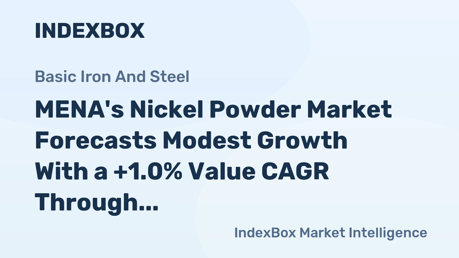 MENA's Nickel Powder Market Forecasts Modest Growth With a +1.0% Value CAGR Through 2035