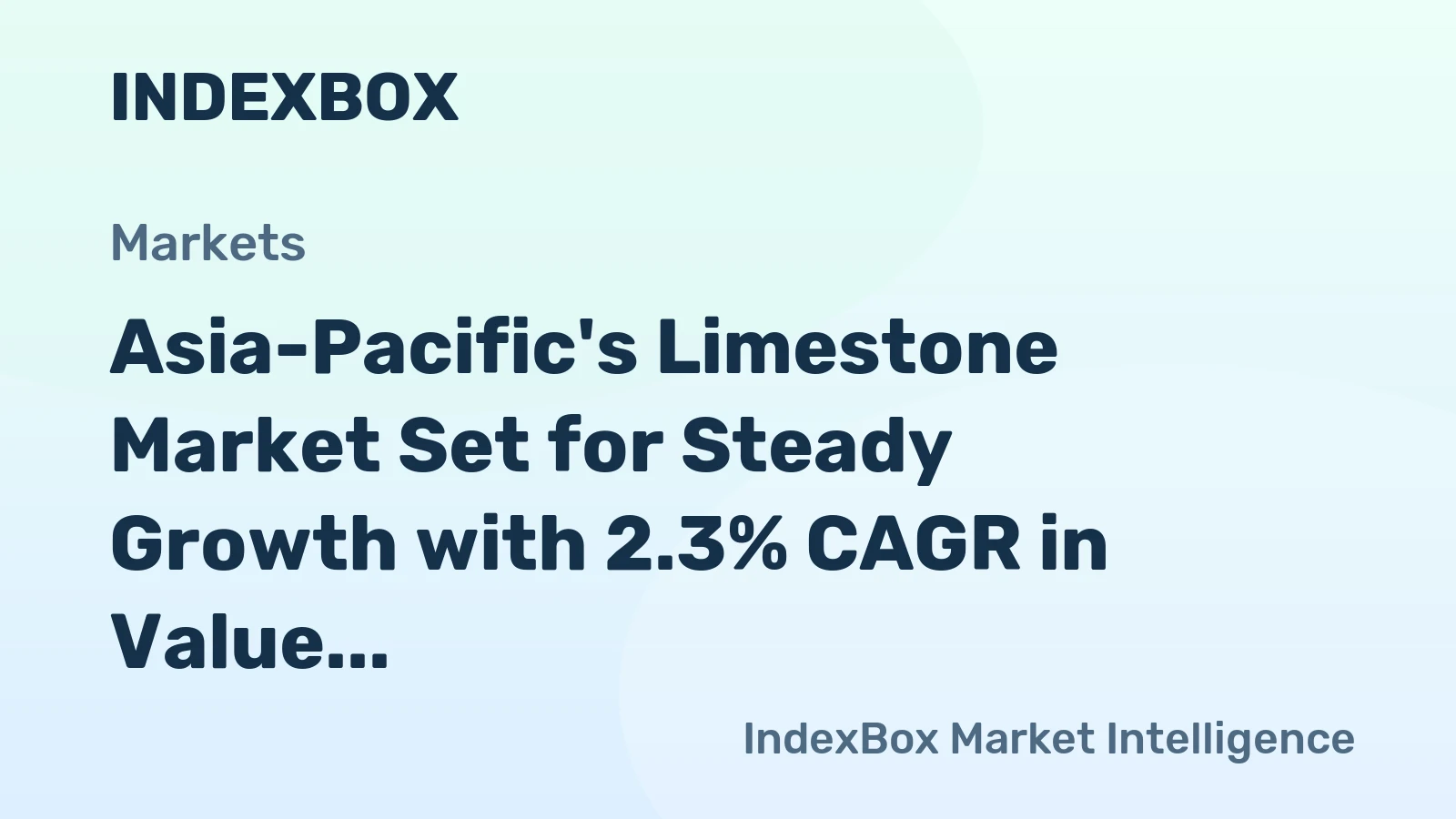 Asia-Pacific's Limestone Market Set for Steady Growth with 2.3% CAGR in Value Through 2035